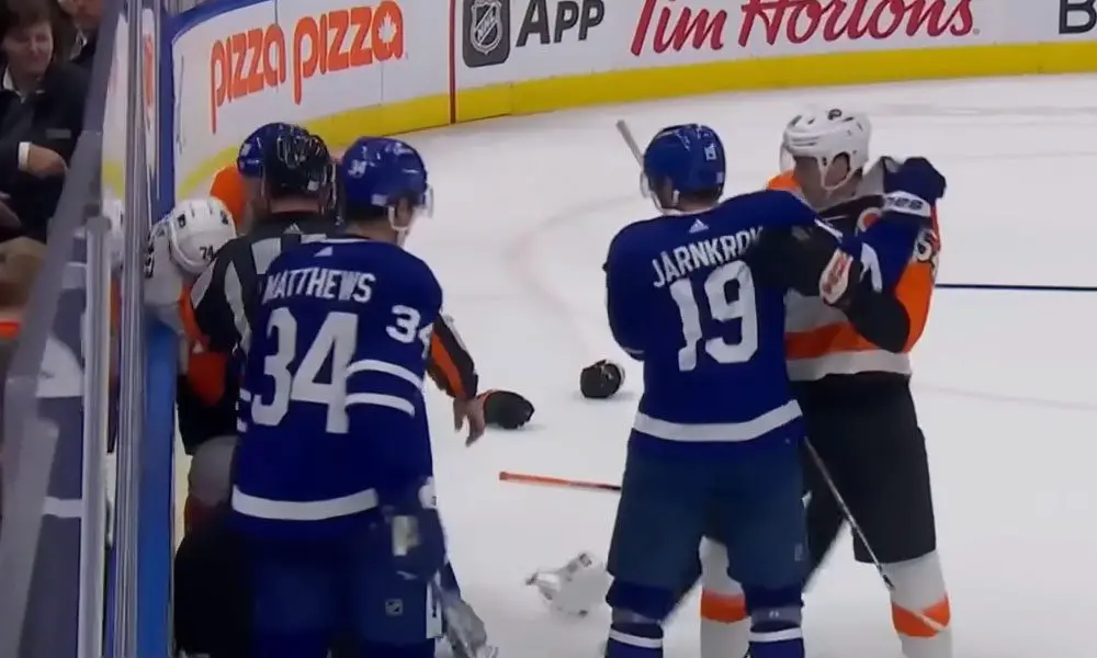 NHL Announcer Calls Out Cowardly Auston Matthews Act vs Flyers