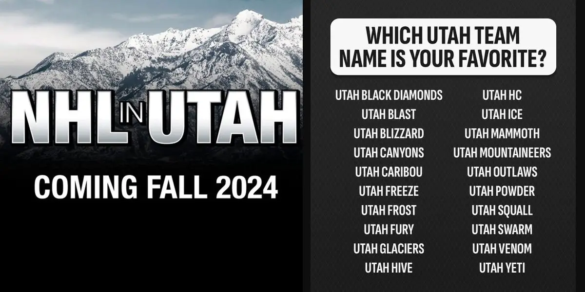 NHL's Utah Club Reveals List for Potential Team Names